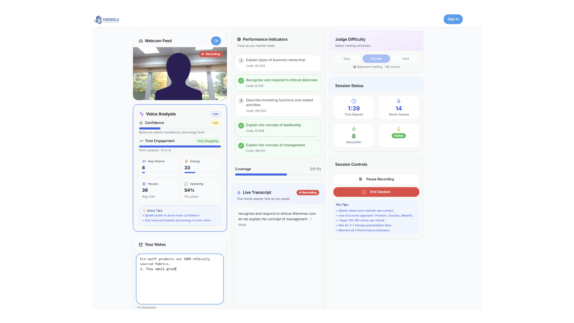 Case Ace - Free AI-Powered DECA Practice Canada & USA | #1 Roleplay Tool